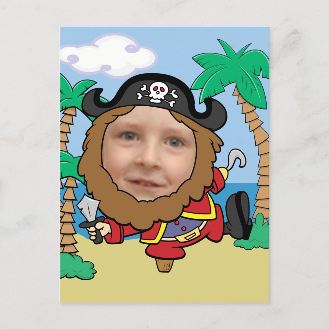 Funny Pirate Cut Out Face Template Postcard | Zazzle