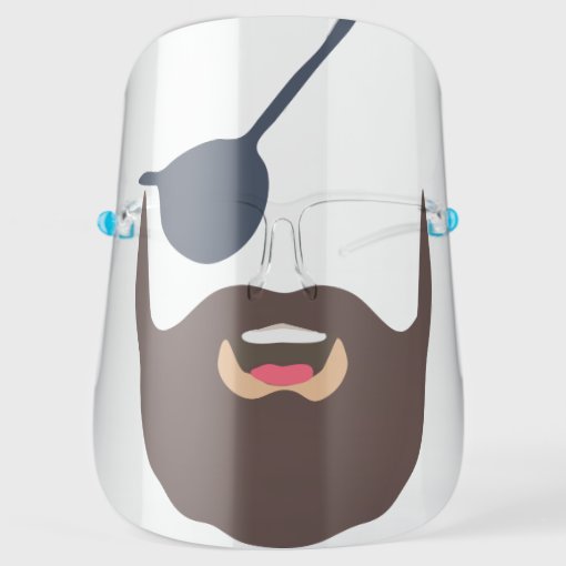 Funny pirate Eye Patch happy beard Face Shield | Zazzle