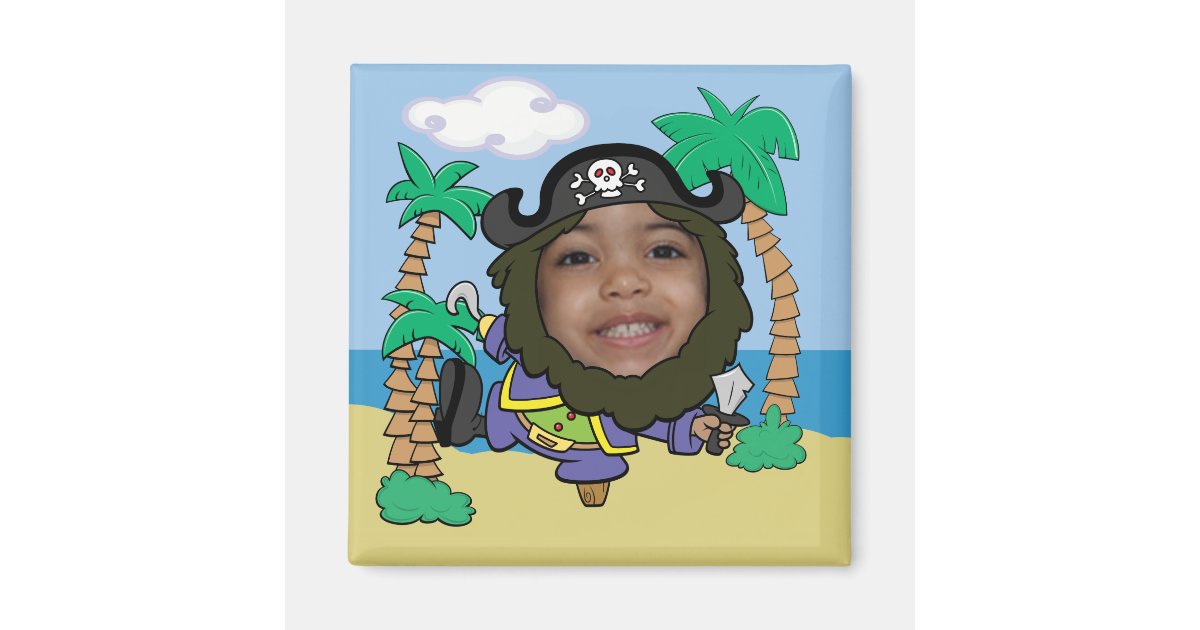 Funny Pirate Face Cut Out Template Magnet | Zazzle