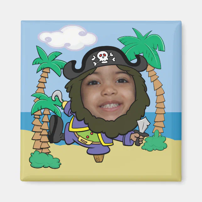 Funny Pirate Face Cut Out Template Magnet | Zazzle