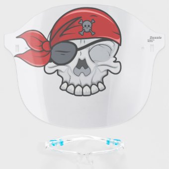Funny Pirate Hat Patch Skull Face Shield | Zazzle