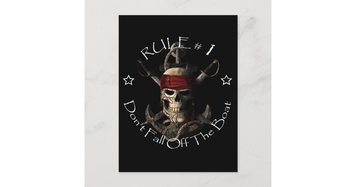 Funny Pirate Saying Do Not Fall Off The Boat Pirat Postcard | Zazzle