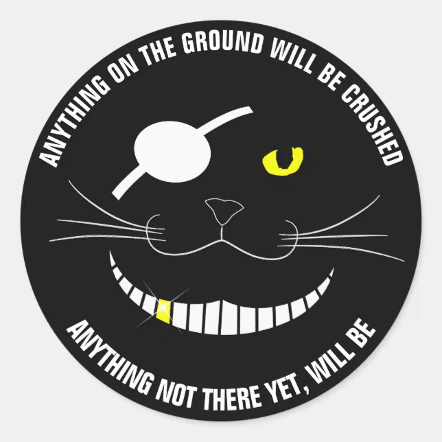 Funny Pirate Smiling Cat With An Eye Patch Classic Round Sticker | Zazzle
