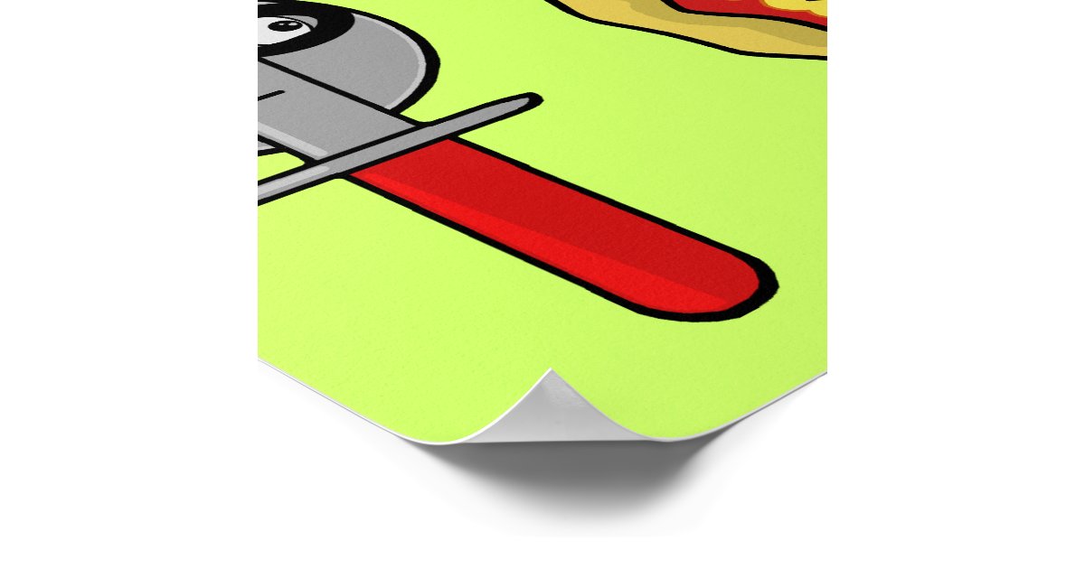 Funny Pizza Cutter Dough Pun Poster | Zazzle.com