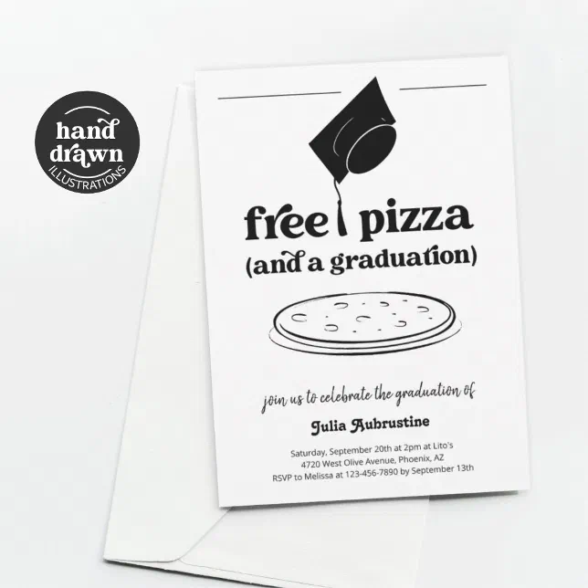 Funny Pizza Graduation Party Invitation | Zazzle