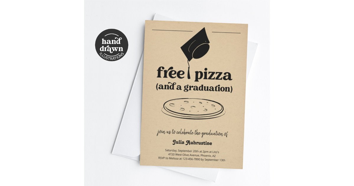 Funny Pizza Graduation Party Invitation | Zazzle