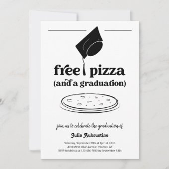 Funny Pizza Graduation Party Invitation | Zazzle