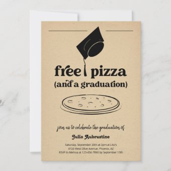 Funny Pizza Graduation Party Invitation | Zazzle