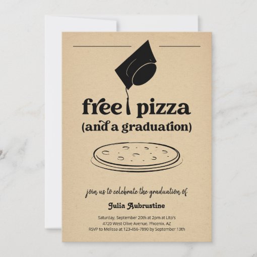 Funny Pizza Graduation Party Invitation | Zazzle