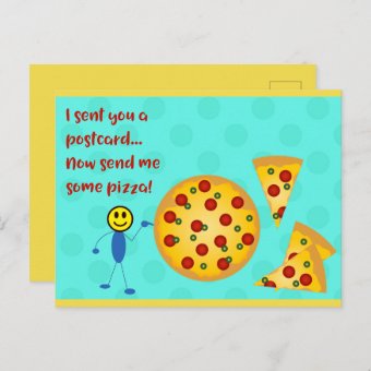 Funny Pizza Postcard for Pizza Fans | Zazzle