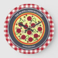 Funny Pizza Time Personalized Wall Clock | Zazzle