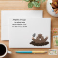 Funny pocket gopher digging cartoon illustration envelope | Zazzle
