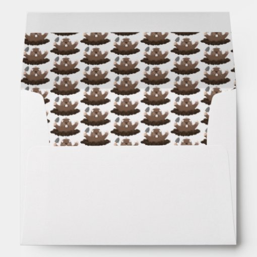 Funny pocket gopher digging cartoon illustration envelope | Zazzle