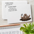 Funny pocket gopher digging cartoon illustration envelope | Zazzle
