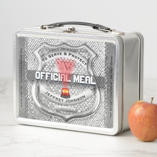 Funny Police Badge Metal Lunch Box | Zazzle