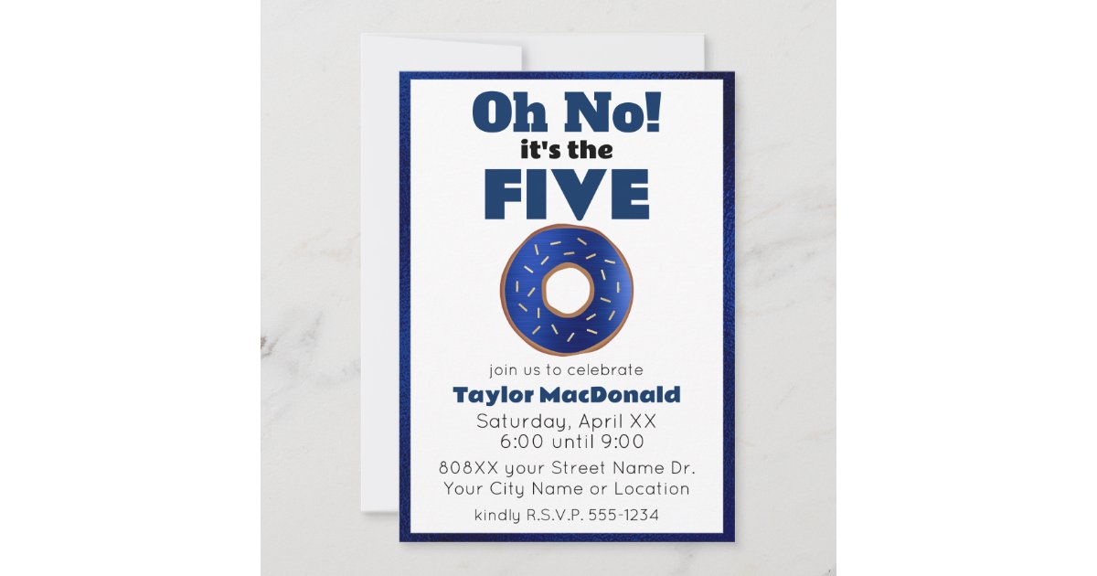 Funny Police Donut 50th Birthday Invitation | Zazzle