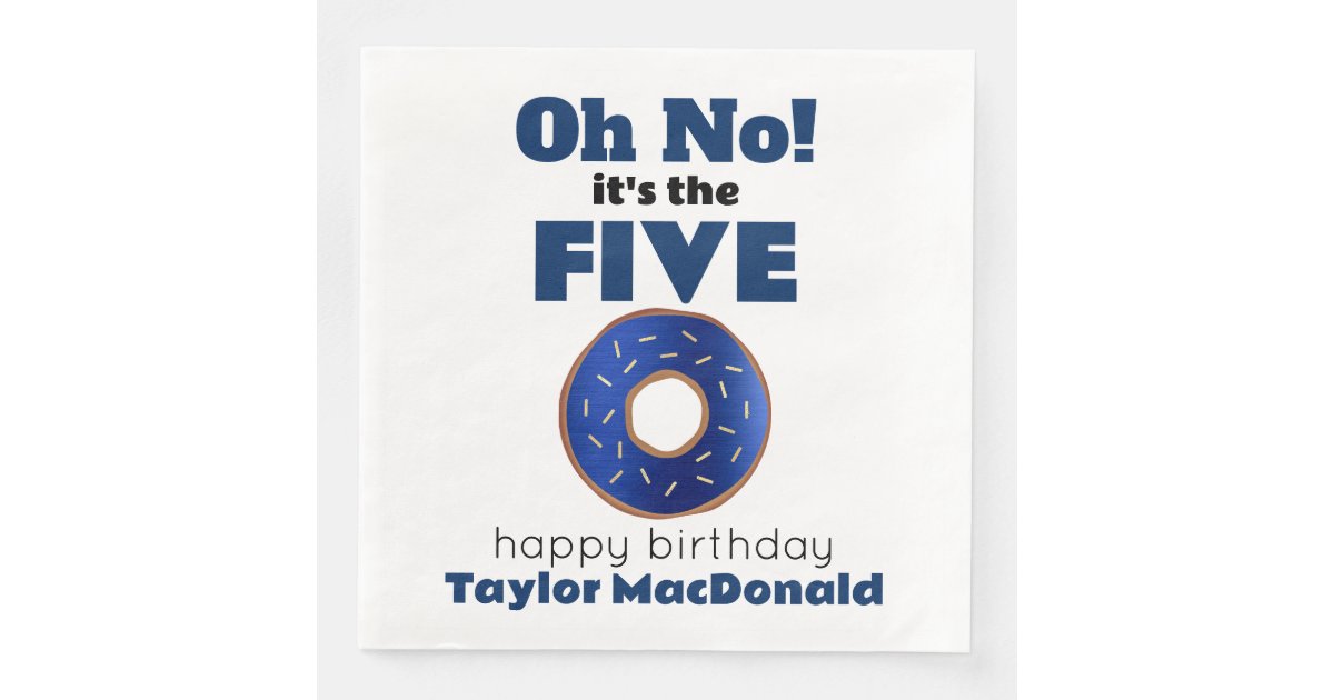 Funny Police Donut 50th Birthday Paper Dinner Napkins | Zazzle