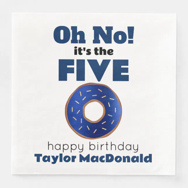Funny Police Donut 50th Birthday Paper Dinner Napkins | Zazzle