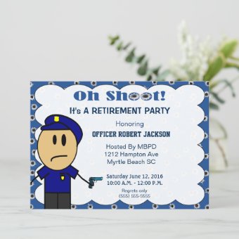 Funny Police Officer Retirement Invitation | Zazzle