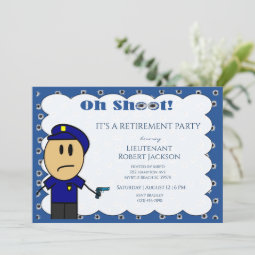 Funny Police Officer Retirement Invitation | Zazzle