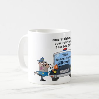 Funny Police Officers Retirement Mug Personalized | Zazzle