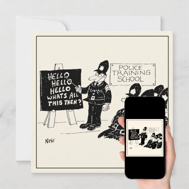 Funny Police Training at a Police Academy Cartoon. Card | Zazzle