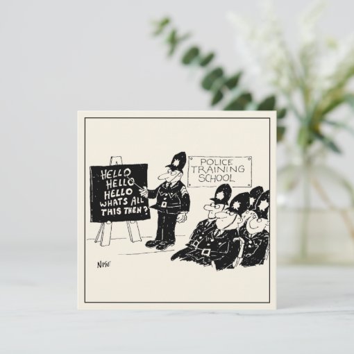 Funny Police Training at a Police Academy Cartoon. Card | Zazzle