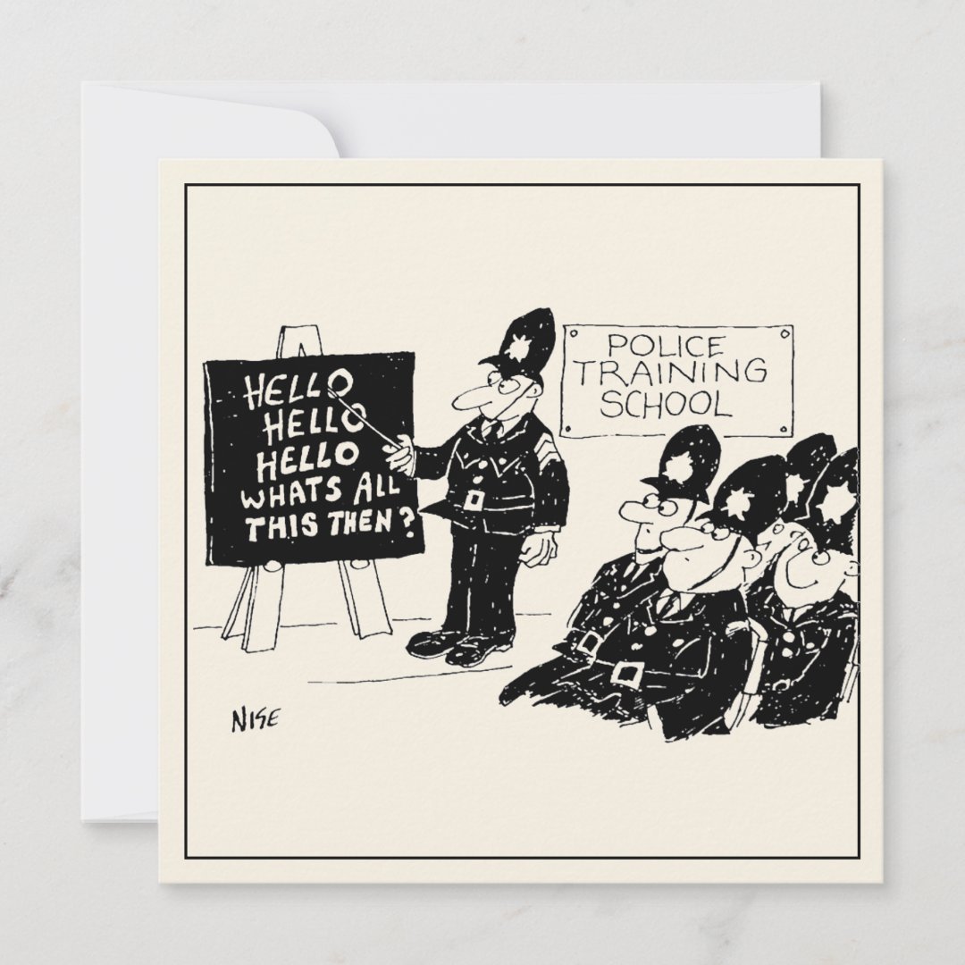 Funny Police Training at a Police Academy Cartoon. Card | Zazzle