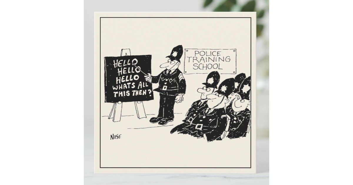Funny Police Training at a Police Academy Cartoon. Card | Zazzle
