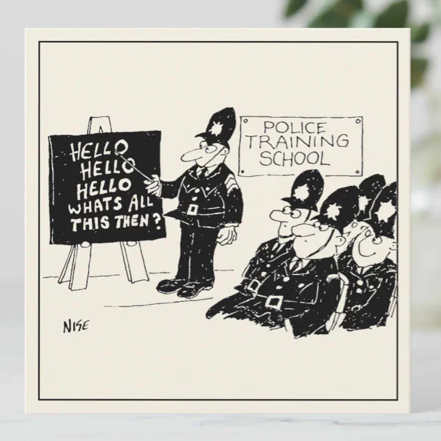 Funny Police Training at a Police Academy Cartoon. Card | Zazzle