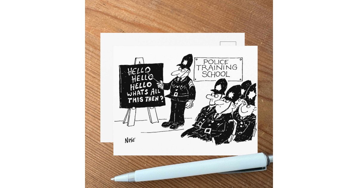 Funny Police Training School Postcard | Zazzle
