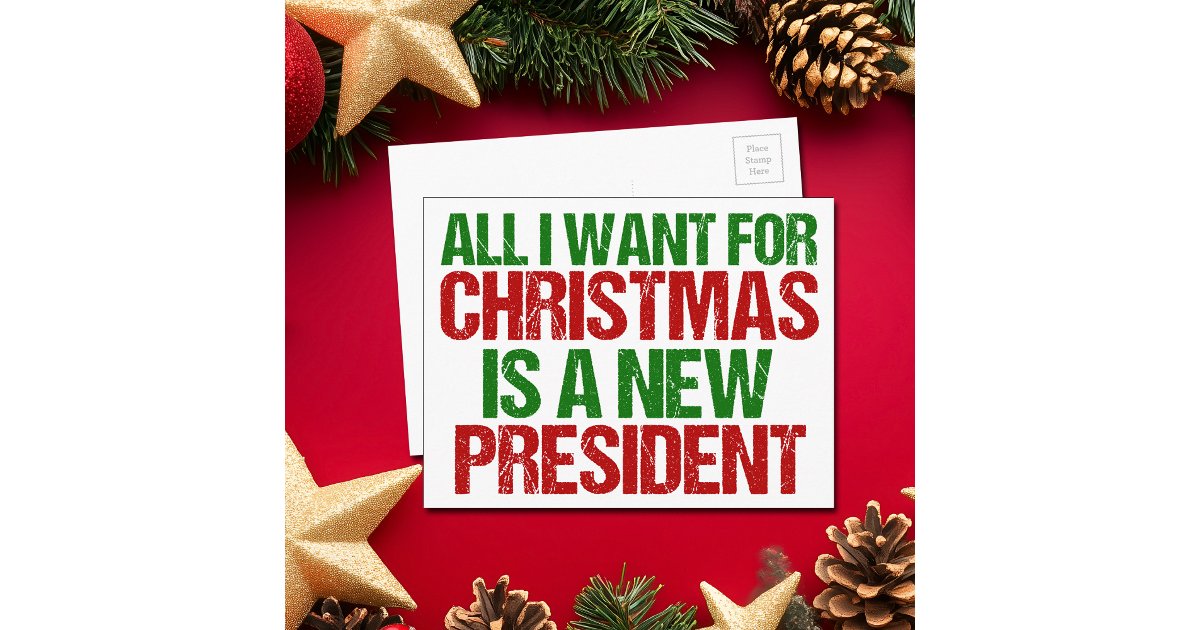 Funny Political Christmas Anti Trump Postcard | Zazzle