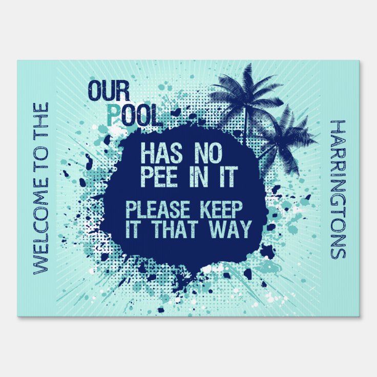 Funny Pool Area custom name yard sign | Zazzle