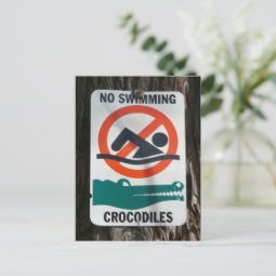 Funny Pool or Swimming Hole Sign Postcard | Zazzle
