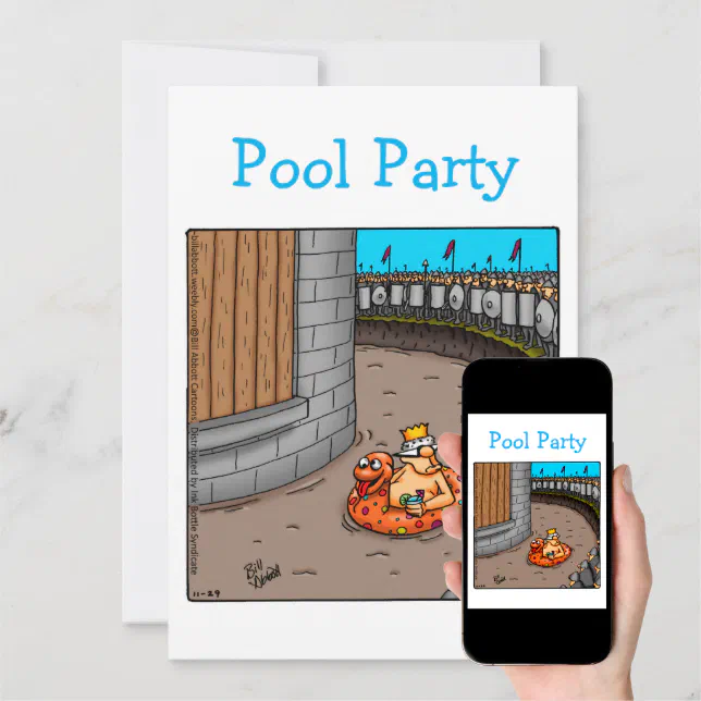 Funny Pool Party Invitation | Zazzle