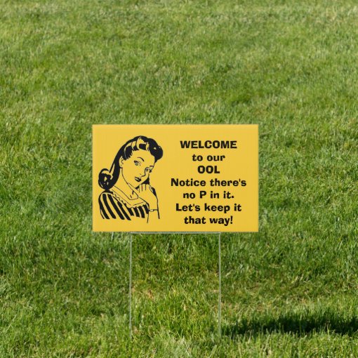 Funny Pool Sign | Zazzle