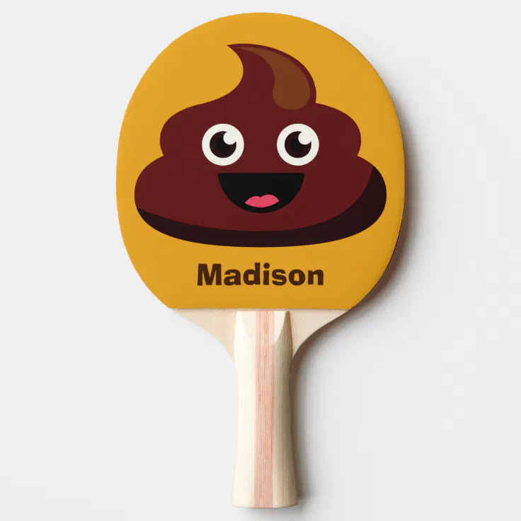 Funny Poop custom name double-sided paddle | Zazzle