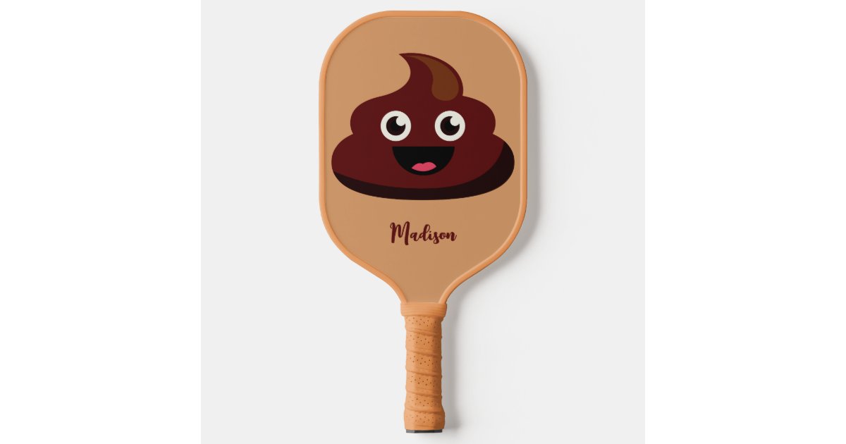 Funny Poop custom name Pickleball Paddle | Zazzle