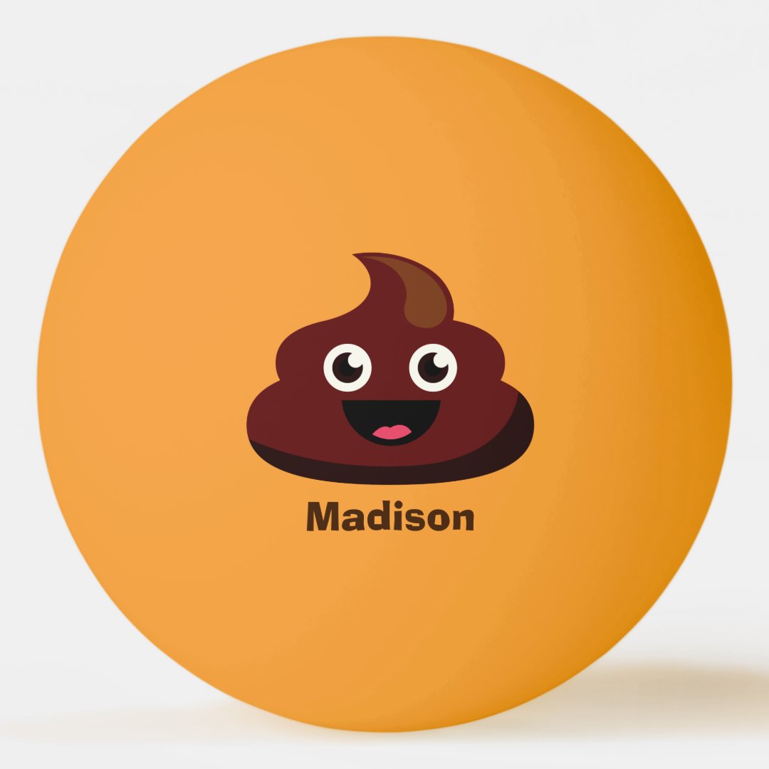 Funny Poop custom name ping pong balls | Zazzle