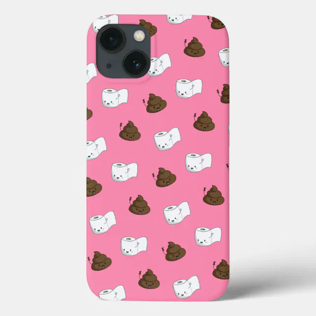 Funny Poop Emoji & Toilet Paper Pattern Case-Mate iPhone Case | Zazzle