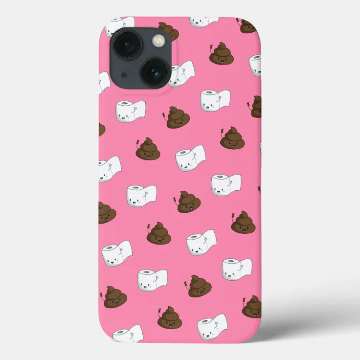 Funny Poop Emoji & Toilet Paper Pattern Case-Mate iPhone Case | Zazzle