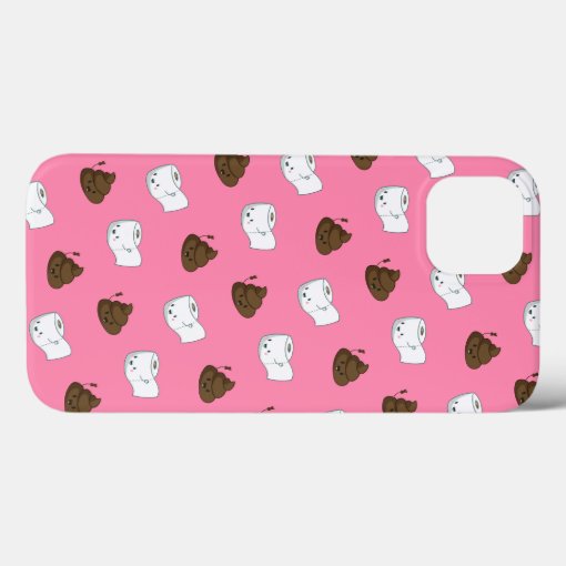 Funny Poop Emoji & Toilet Paper Pattern Case-Mate iPhone Case | Zazzle