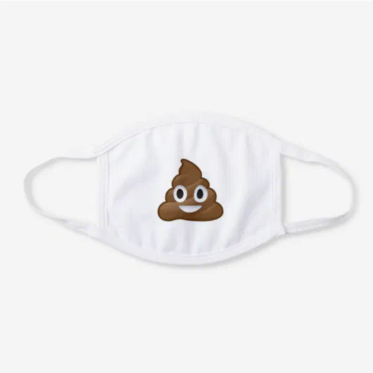 funny poop emoji white cotton face mask | Zazzle