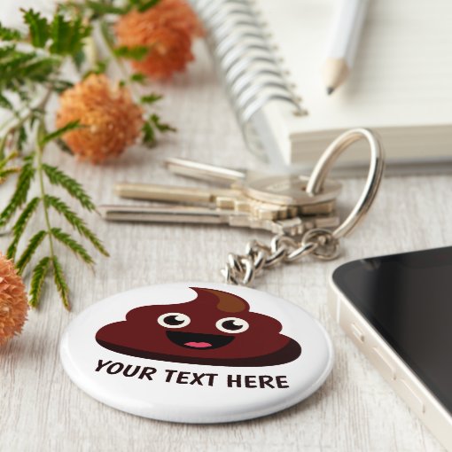 Funny Poop key chain 3 : joyful | Zazzle