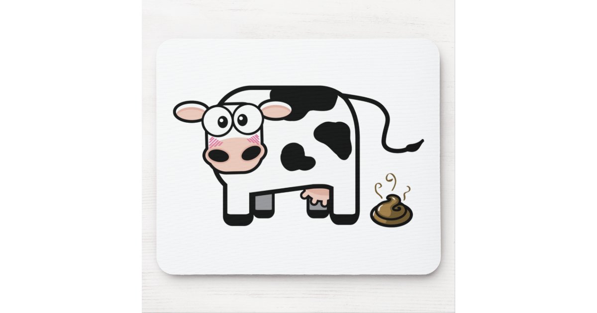 Funny Pooping Cow Mousepad | Zazzle