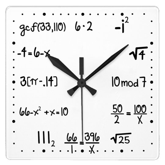 Funny Pop Quiz Math Genius Square Wall Clock | Zazzle.com