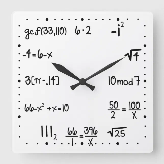 Funny Pop Quiz Math Genius Square Wall Clock | Zazzle