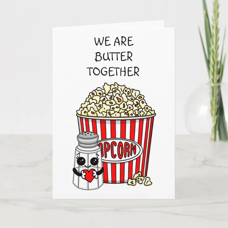 Funny Popcorn Pun | Valentine's Day Card | Zazzle