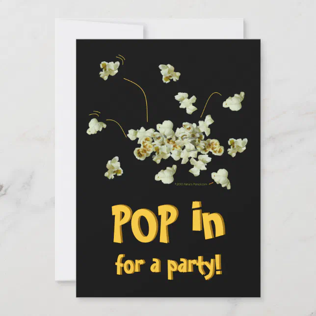 Funny Popping Popcorn Party Invitation Template | Zazzle