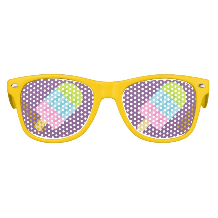 Funny popsicle ice cream party shades sunglasses | Zazzle